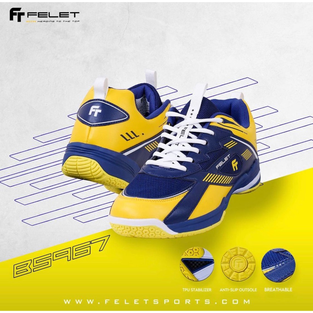 Jual SEPATU BADMINTON FELET BS 967 / BS967 ORIGINAL | Shopee Indonesia