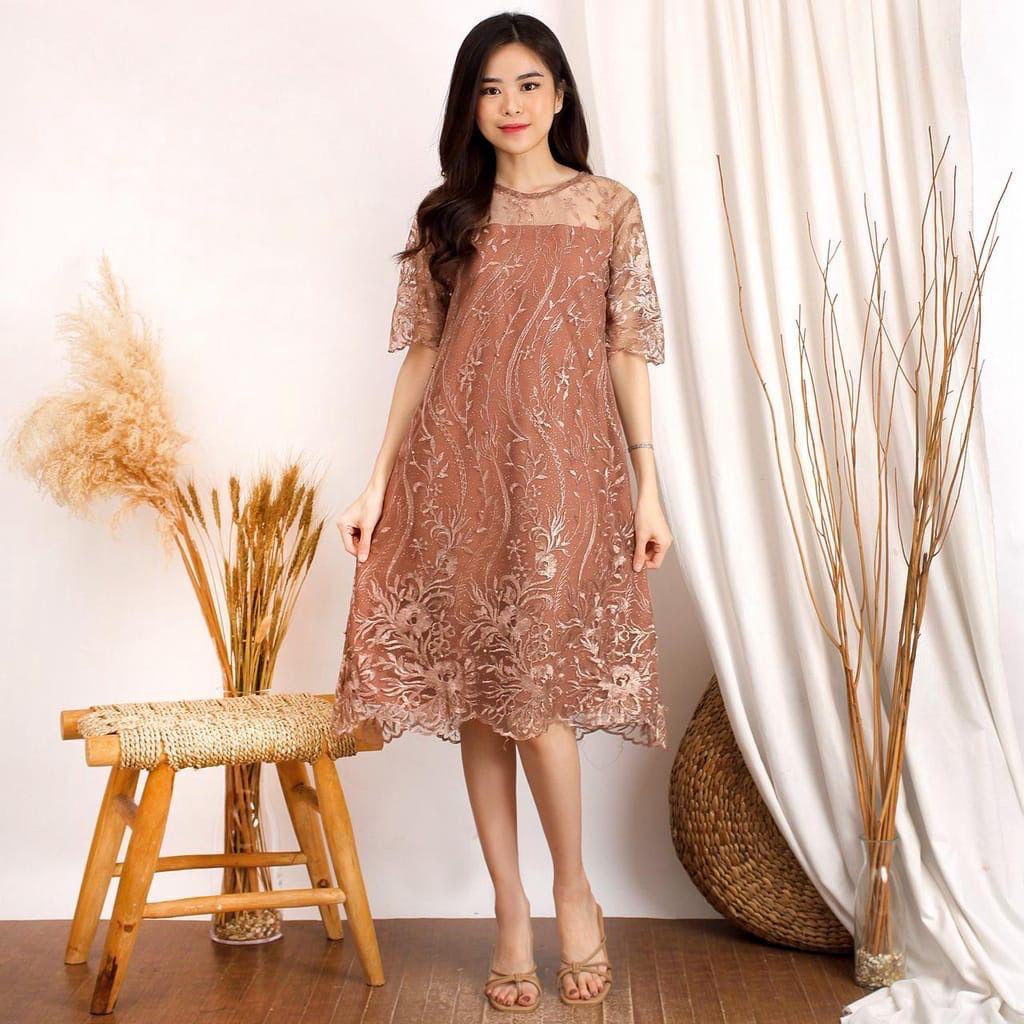 Jual ZONA - DRESS NATAL BROKAT ALEA / DRESS BROKAT WANITA KRISTEN ...