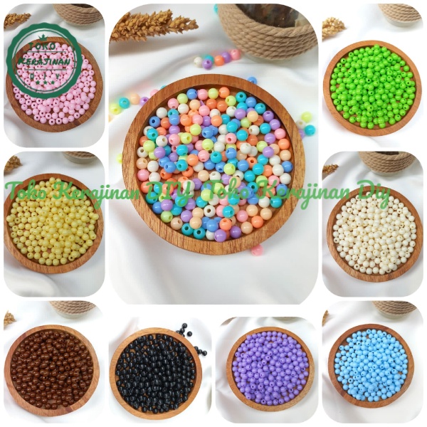 Jual [ 20gr ] Mote Susu Bulat Manik Manik Bulat Pastel 4/6/8mm Bahan Kerajinan DIY | Shopee ...