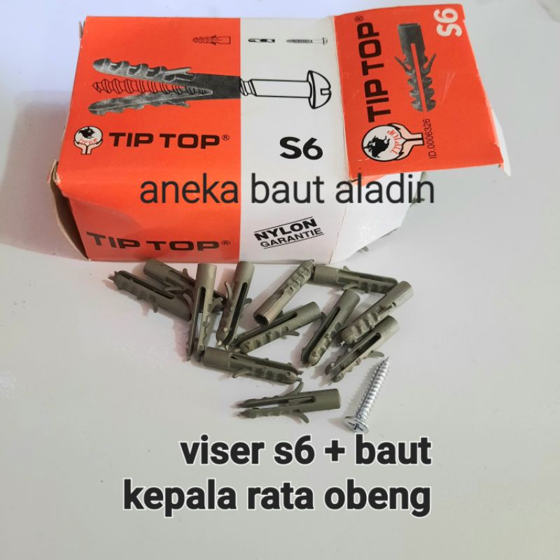 Jual viser s6 + baut kepala rata obeng isi 100set | Shopee Indonesia