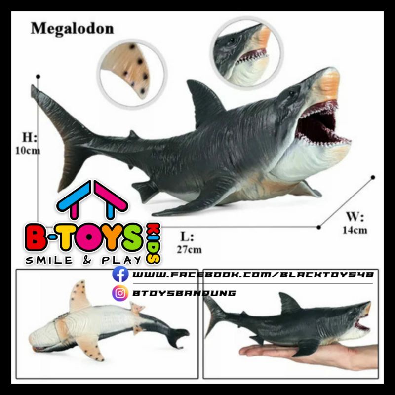 Jual Figure Shark Megalodon Jurassic Park Mainan Figure Megalodon Shark ...
