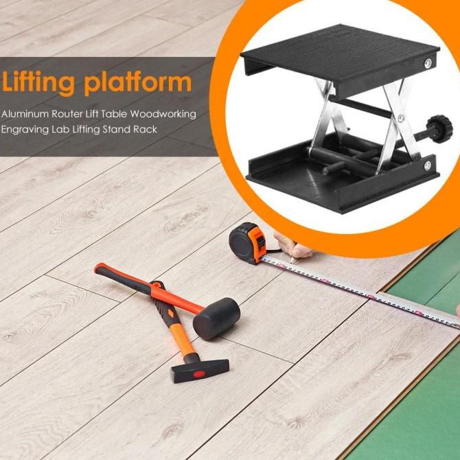 Jual Aluminum Router Lift Table Woodworking Engraving Lab Lifting Stand ...