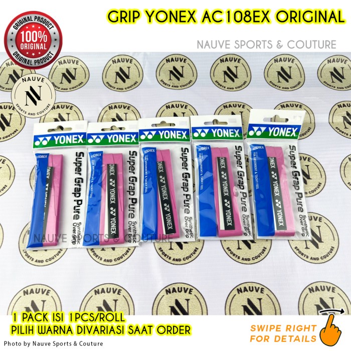 Jual Grip Raket Yonex AC108 / AC 108 / AC108EX Super Grap Pure Original | Shopee Indonesia