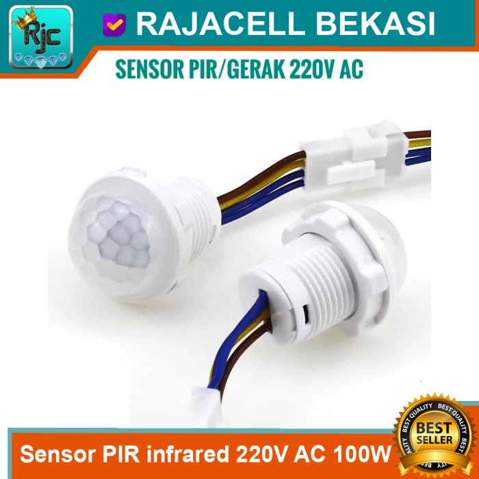 Jual Sensor Pir Infrared 220v Ac 100w Sensor Gerak Saklar Lampu
