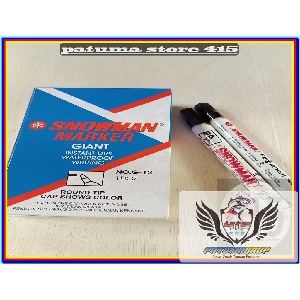 Jual Spidol Snowman Permanent Marker Giant Hitam | Shopee Indonesia