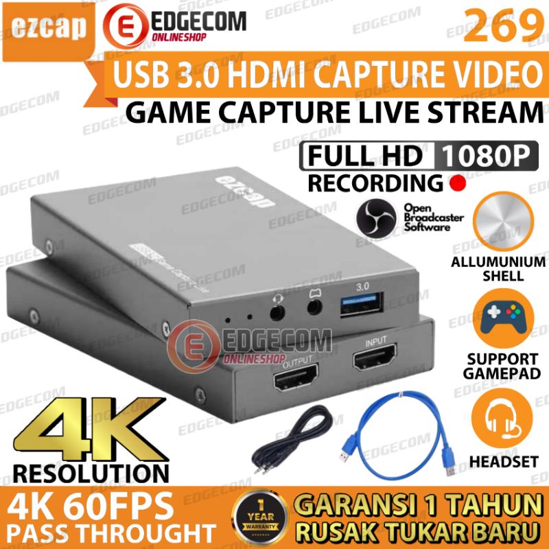 Jual EZCAP 269 USB 3.0 Game Capture Live with Input Mic and Gamepad ...