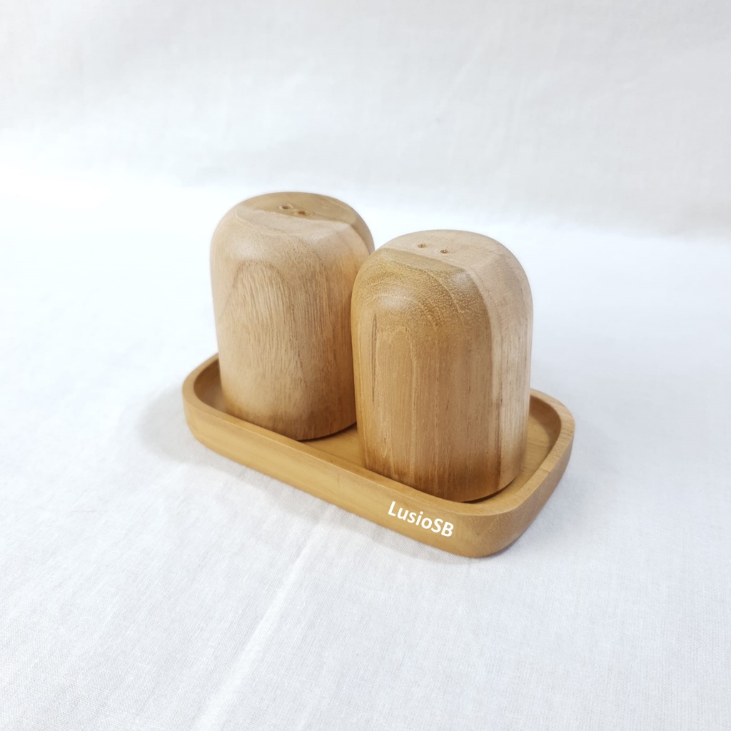 Jual Tempat Garam Merica Kayu LusioSB Tempat Bumbu Seasoning Set ...