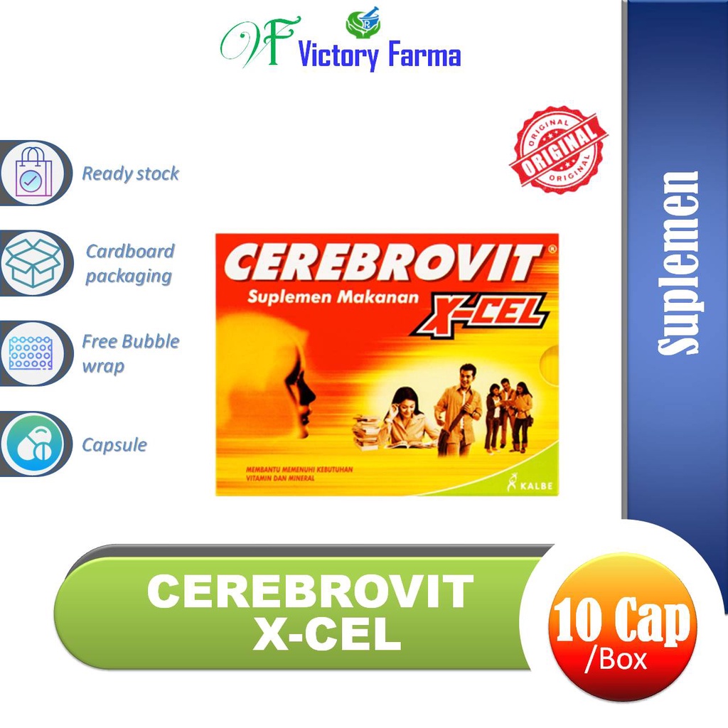Jual cerebrovit X-Cel Box @ 10 kapsul/ Suplemen Makanan/ Nutrisi Otak ...