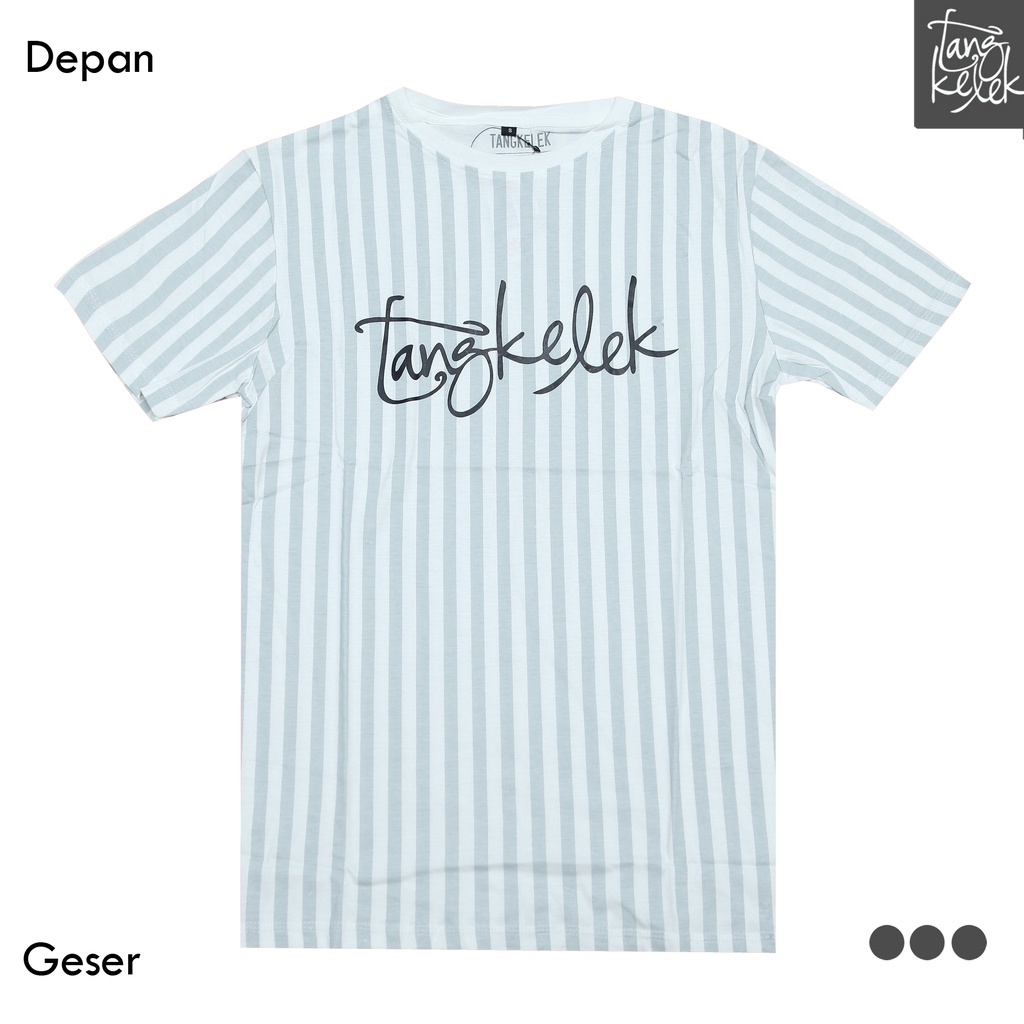 Jual Tangkelek Baju Kaos Tangkelek Datar Salur Warna Putih Abu Abu ...