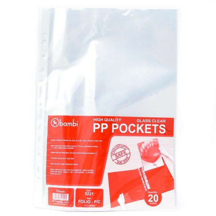 Jual PP Pocket Document Pocket Folio 5221 (1Pck isi 20) Bambi | Shopee ...