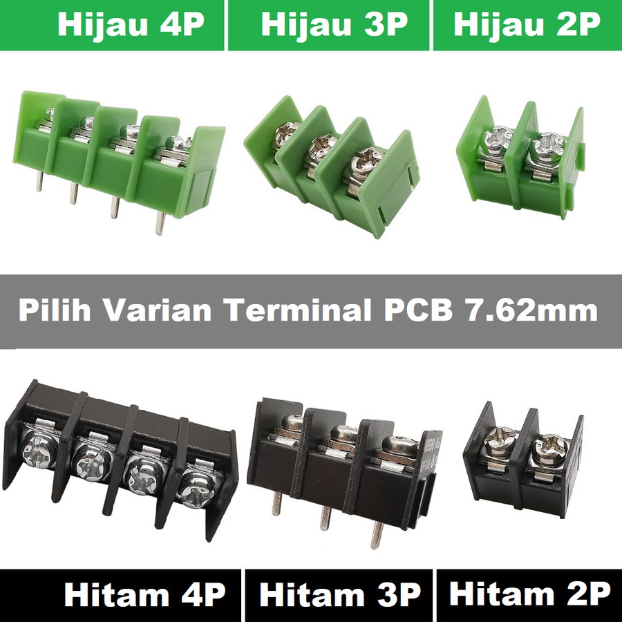 Jual PCB Terminal Blok 2/3/4 Pin Pole Block Pitch 7.62mm KF7.62 KF 7.62 ...