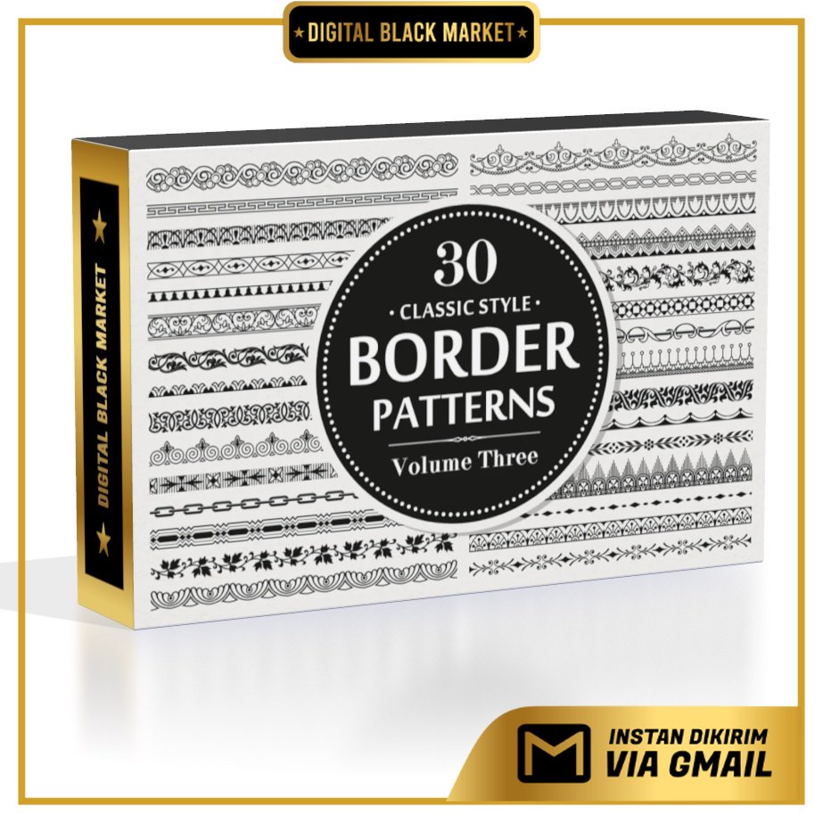 Jual ID1016 - 30 Vector Border Seamless Patterns 2840859 | Shopee Indonesia