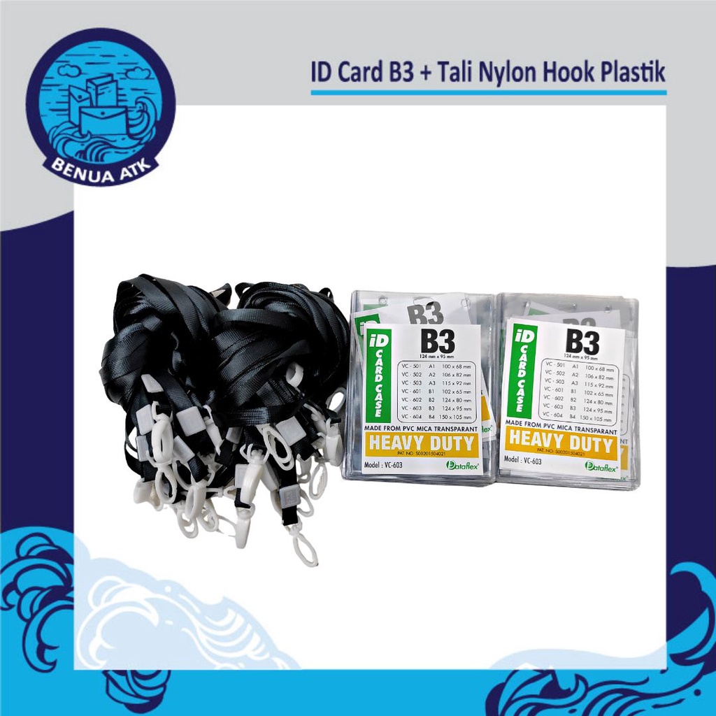 Jual Bundling ID Card B3 + Tali Nylon Hook Plastik [NYLKP] | Shopee ...