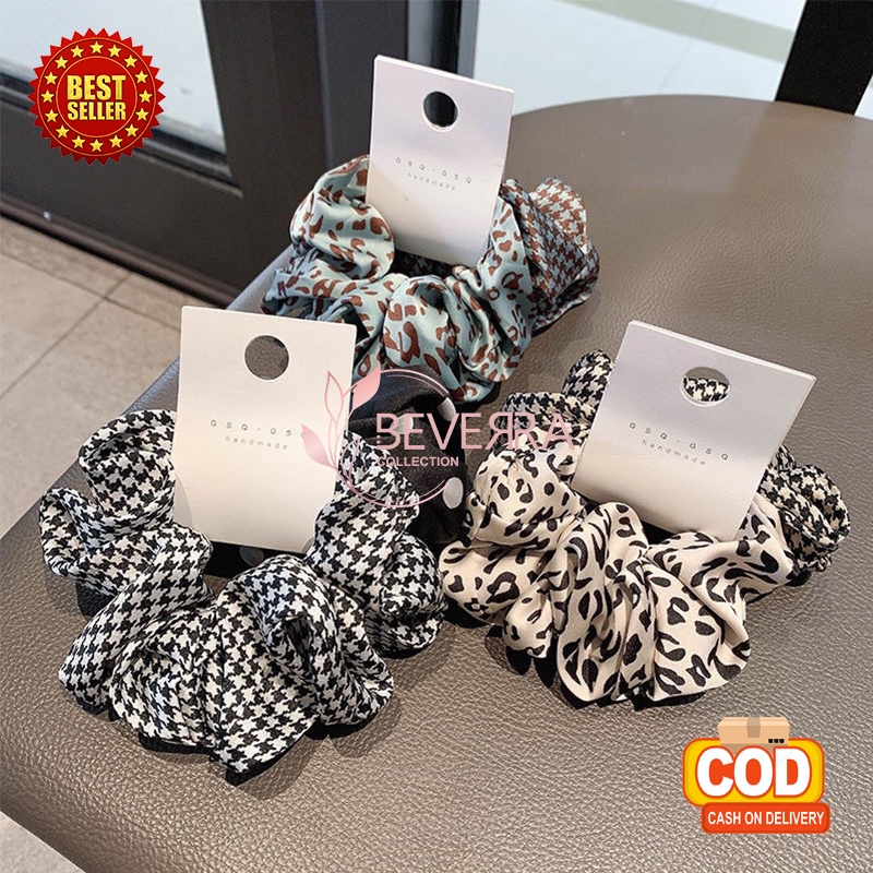 Jual Ikat Rambut Scrunchie Perempuan Dewasa Motif Abstrak Aksesoris ...