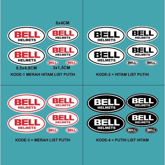 Jual Cutting Sticker Logo Bell Helmet Stiker Helm Bell 1set isi 6pcs ...
