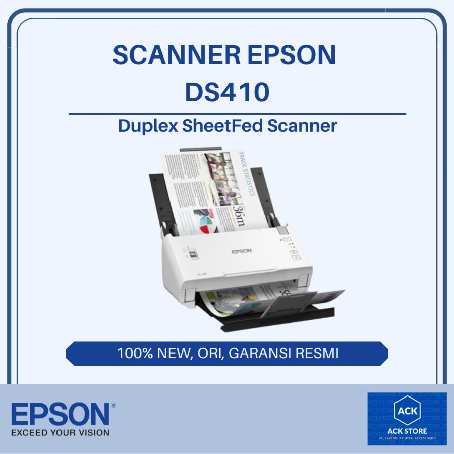 Jual Scanner Epson Workforce DS 410 DS410 Duplex ADF A4 DS 410 Scaner ...