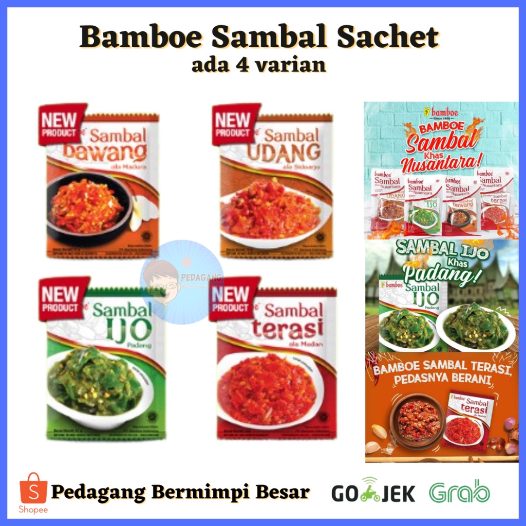 Jual Bamboe Sambal Sachet / Bamboe Sambal Sachet ada 4 Varian/ Sambal ...