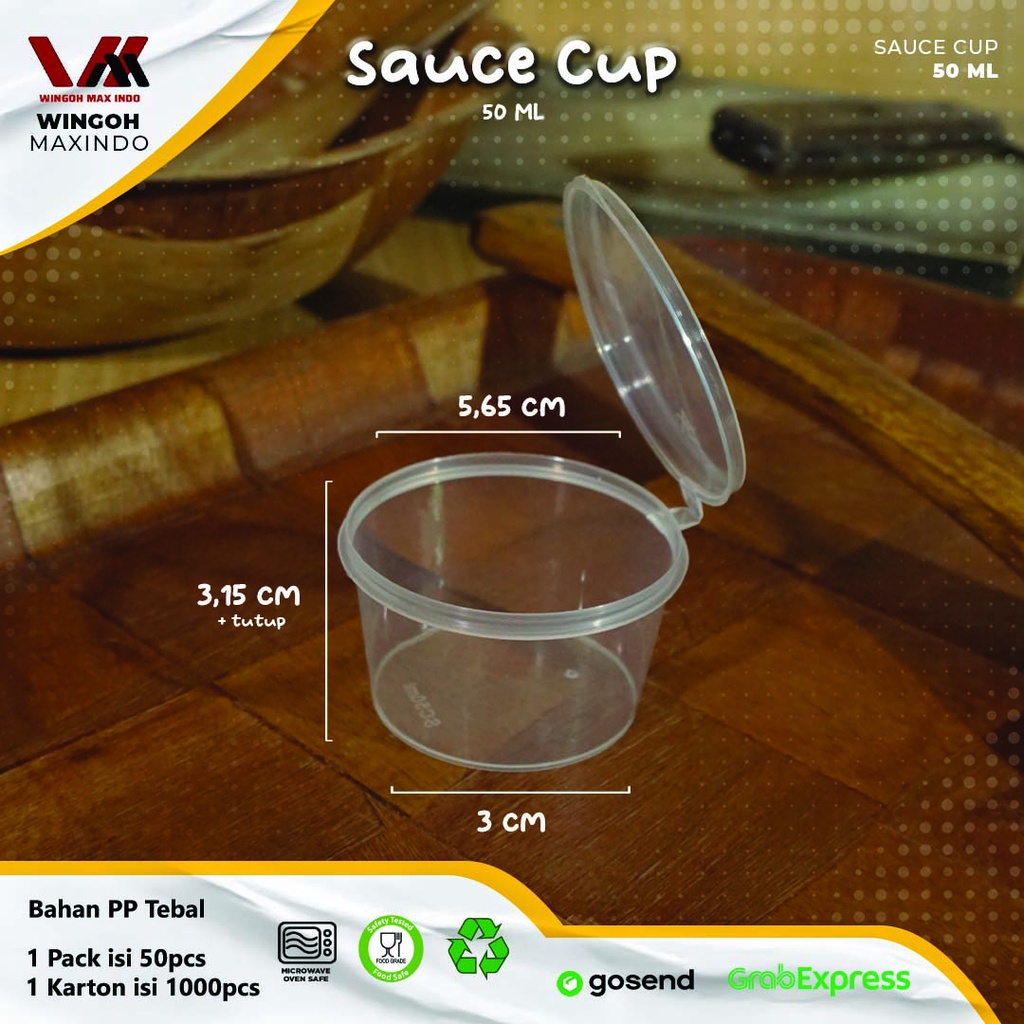 Jual SAUCE CUP 50ML - SAUCE CUP WINGOH - THINWALL MURAH - WADAH SAOS ...