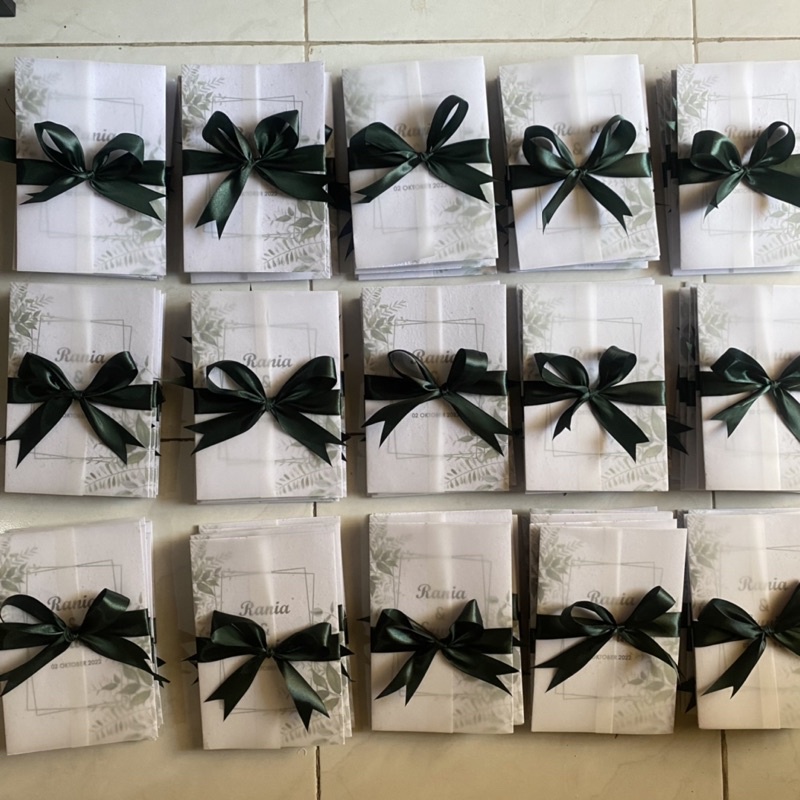 Jual eco friendly wedding invitation plantable spinach seed paper with ...