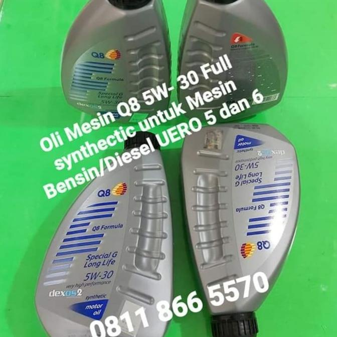 Jual Oli Oil Dexos 2 Q8 5W30 Full Synthetic Chevrolrt Bmw Mercy Renault ...