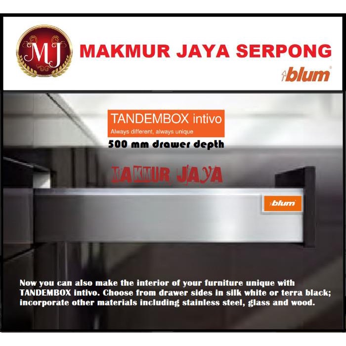 Jual BLUM INTIVO TBX S1 98.5 mm Alumunium | TANDEM BOX 30 kg | Shopee Indonesia