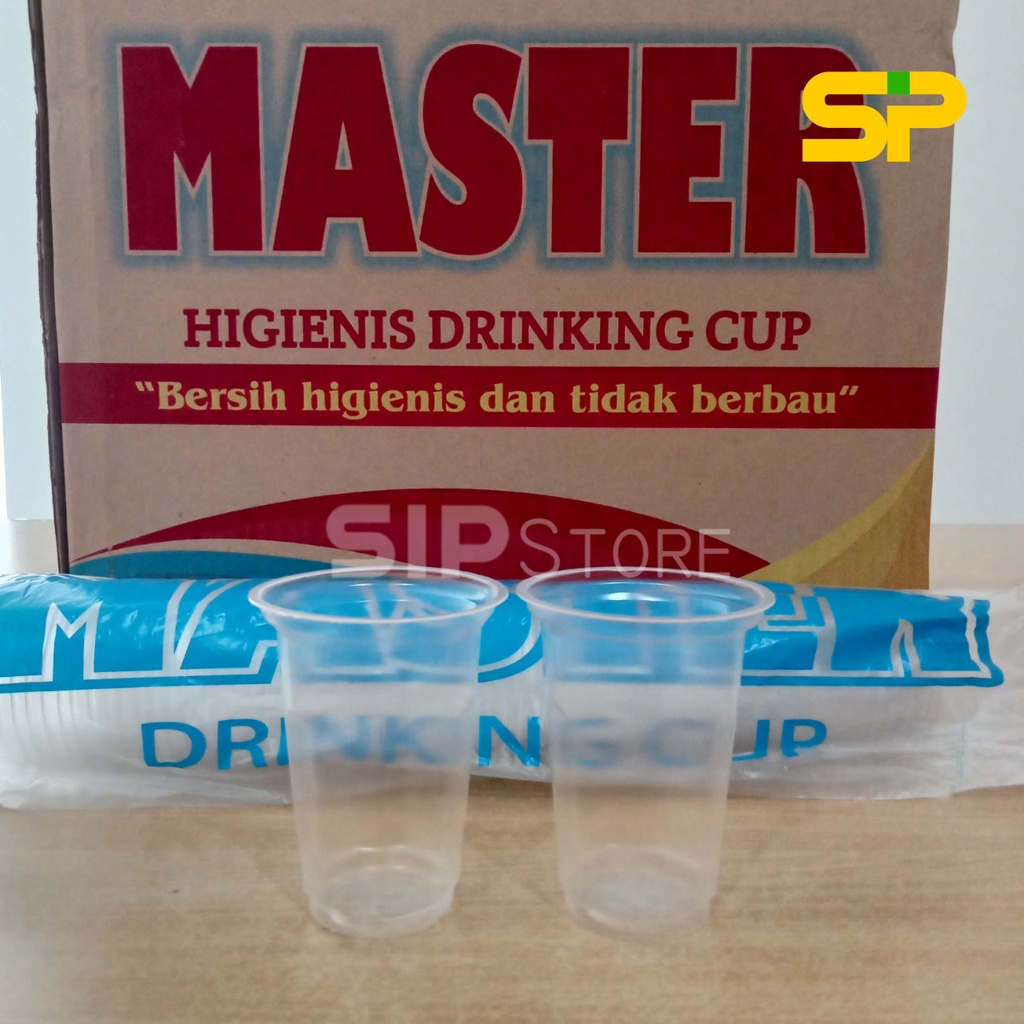Jual MASTER Drinking Cup Gelas Plastik Kopi 220 ml / Gelas Plastik Aqua ...