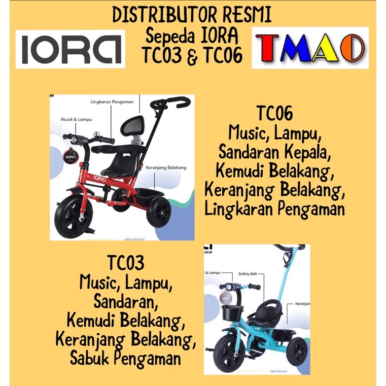 Jual Sepeda Roda Tiga PMB IORA TC03 TC06 T27 T28 T29 NUWA T20-9 Sepeda ...