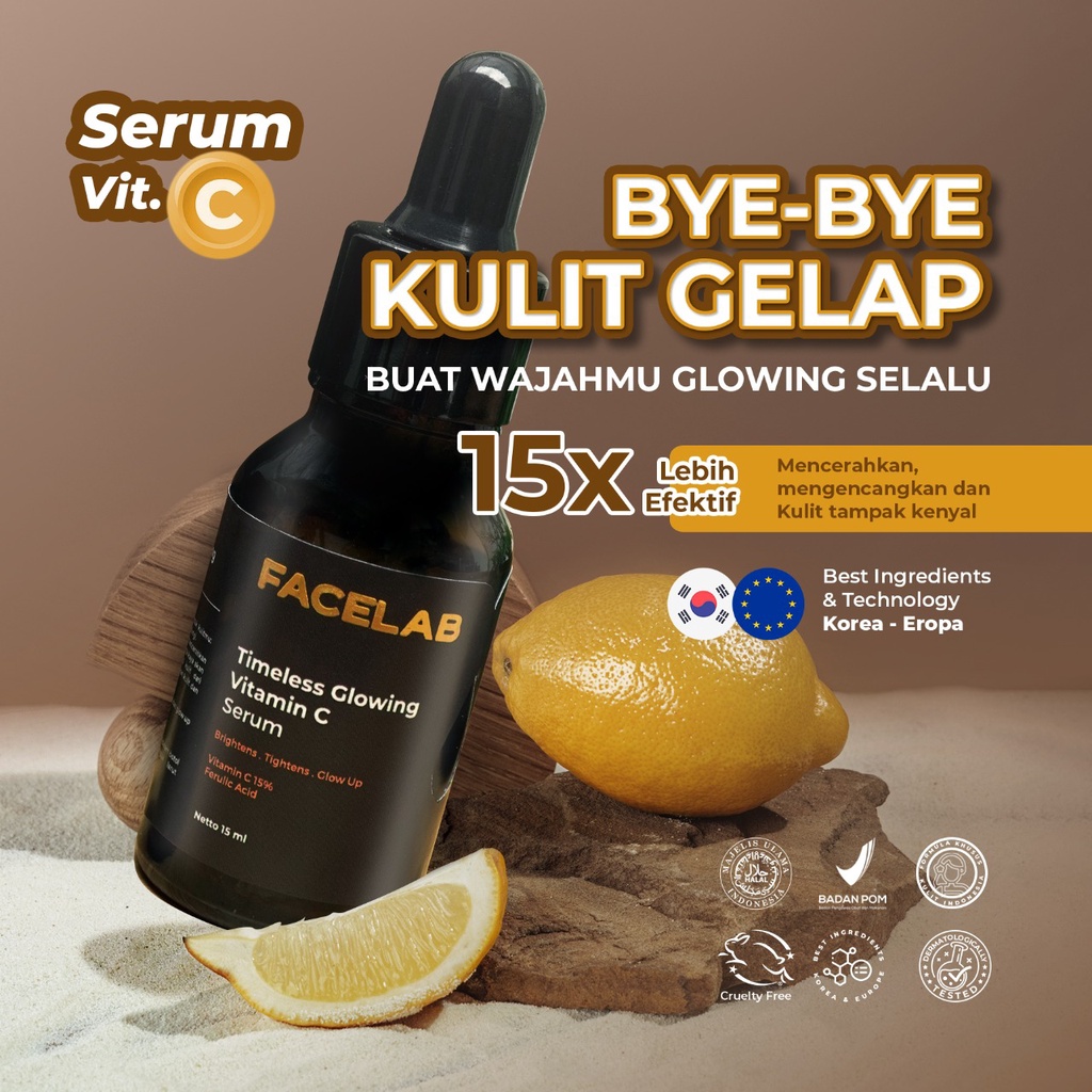Jual FACELAB - TIMELESS GLOWING VITAMIN C SERUM 15 G | SERUM VIT C 15% ...