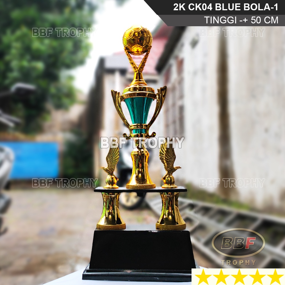 Jual Piala 2 kaki 2K CK04 BLUE BOLA SATUAN | Shopee Indonesia