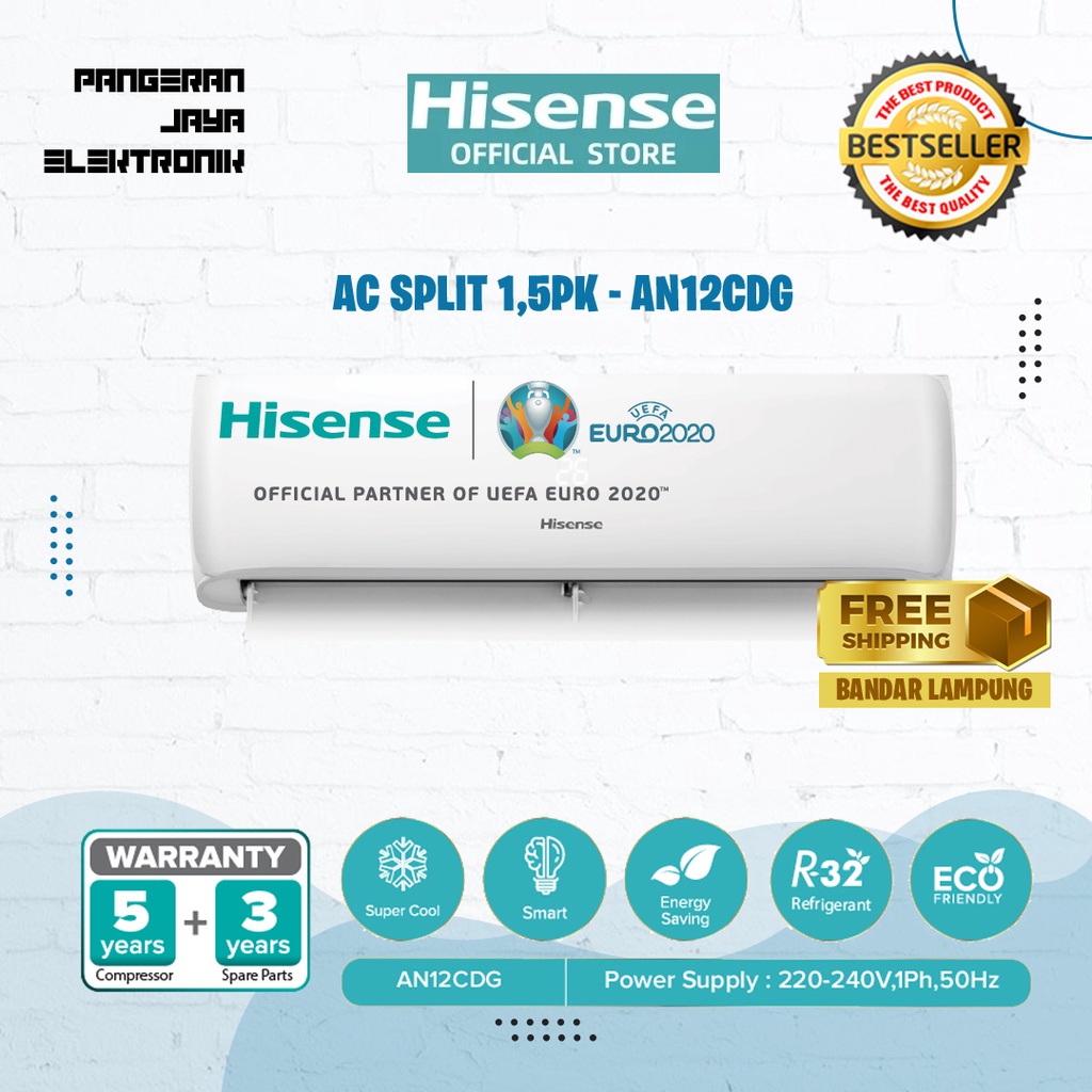 Jual Hisense AC Air Conditioner Standard 1,5 PK/1/2PK - AN12CDG (Indoor ...