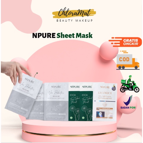 Jual Npure Masker Wajah Sheet Mask Centella Asiatica Masker Jerawat ...