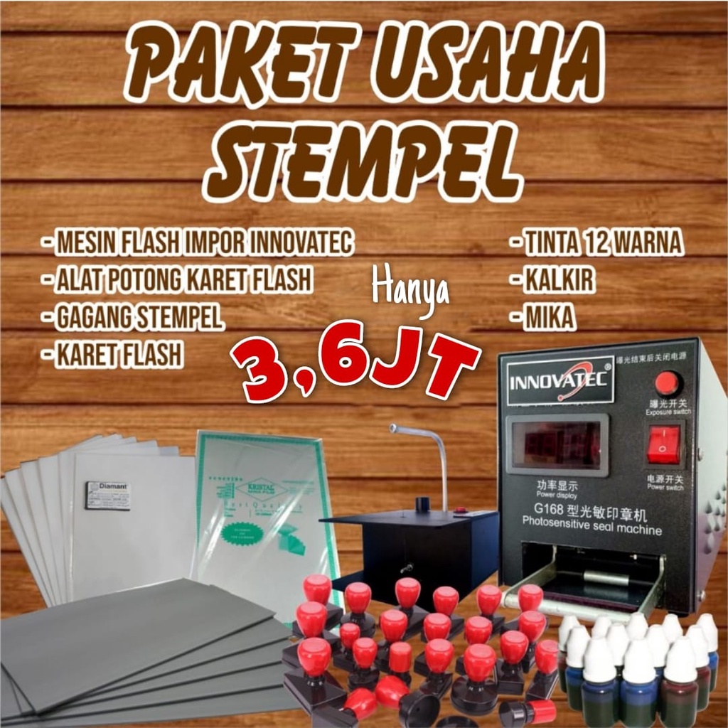 Jual Paket Hemat Mesin Stempel Flash 4 Lampu Premium Bahan Pembuat Stempel | Shopee Indonesia