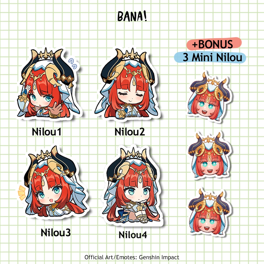 Jual Stiker NILOU Genshin Impact Sticker Vinyl Waterproof Bijian | BANA ...
