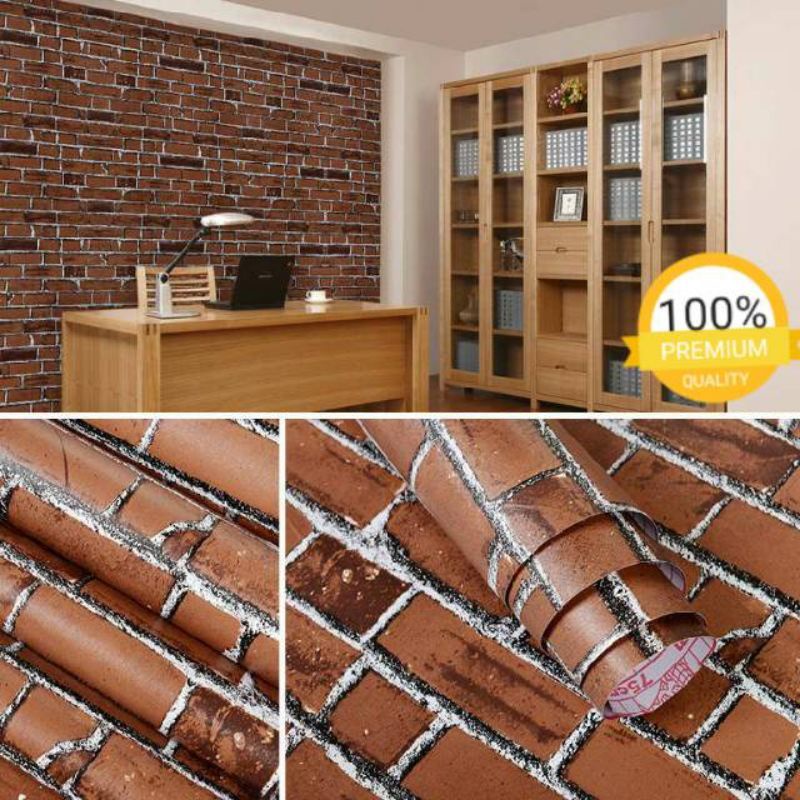Jual Wallpaper Sticker Dinding Batu Alam Batu Bata Cocok Buat Dinding ...