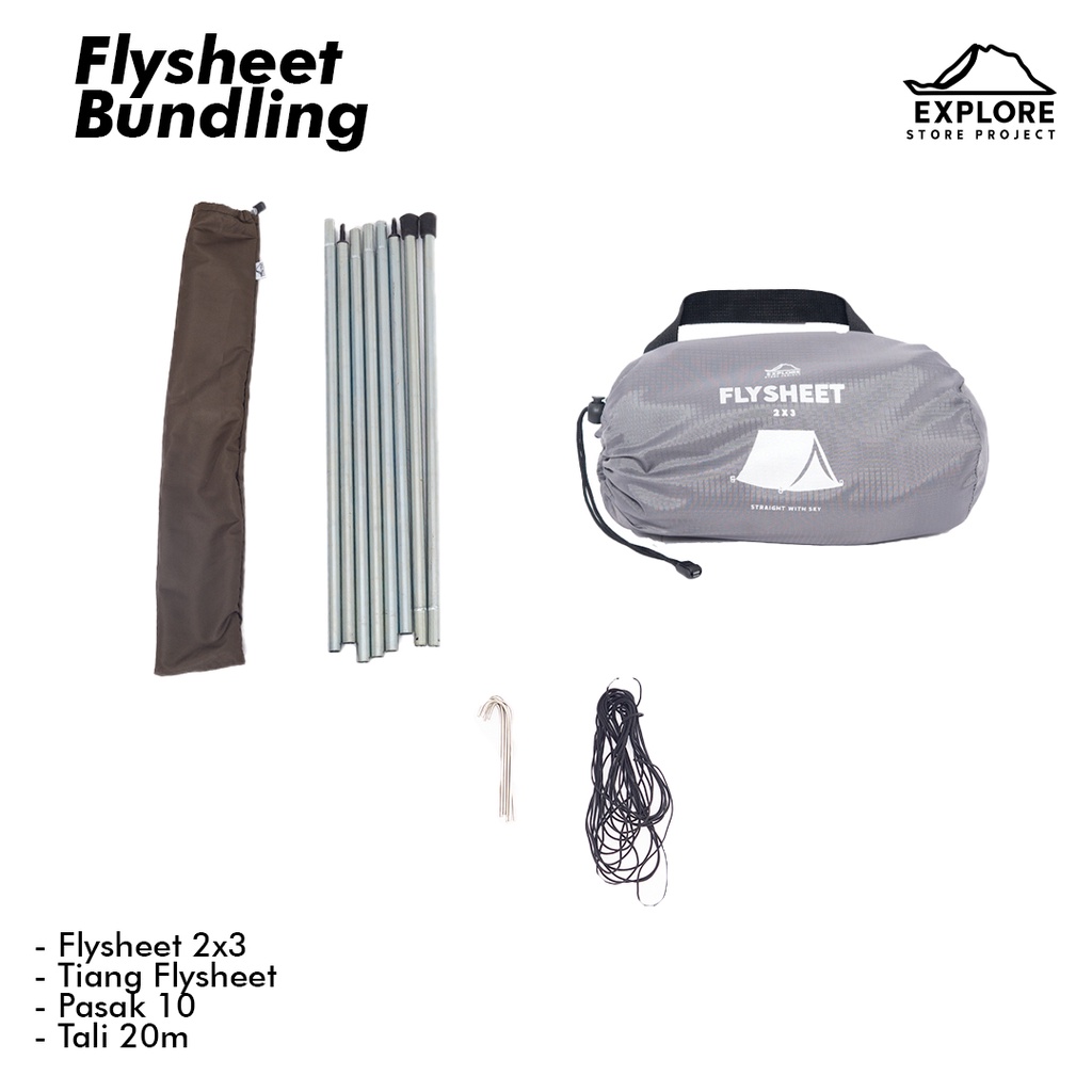 Jual EXPLORE STORE PROJECT | PAKET BUNDLING FLYSHEET 2x3 + TIANG ...