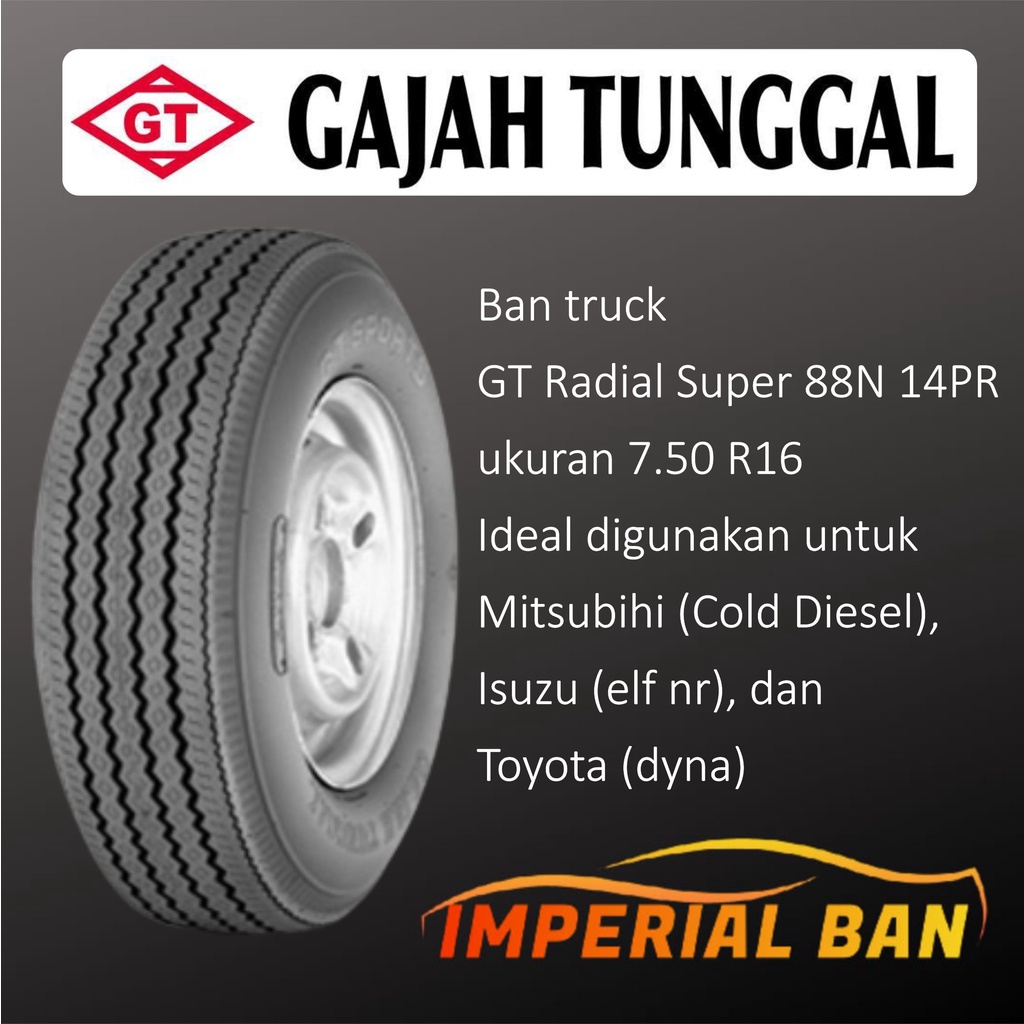 Jual 7.50 R16 14PR Ban Truk GT Radial Super - Ban MOBIL BUS TRUK 750 - 16 | Shopee Indonesia