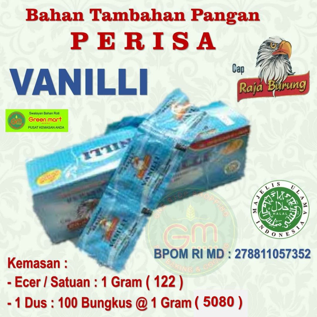 Jual Perisa Vanilli Cap Raja Burung Bahan tambahan Makanan Kue Es Krim ...