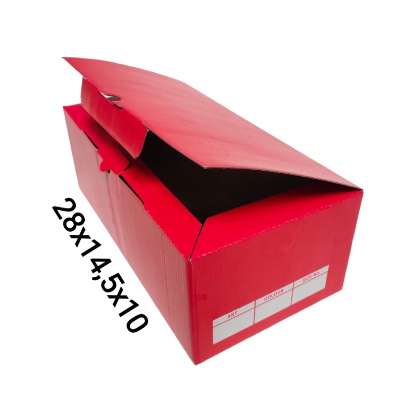 Jual TERMURAH DUS BOX SEPATU POLOS / KARDUS SEPATU MERAH UKURAN 28x14 ...
