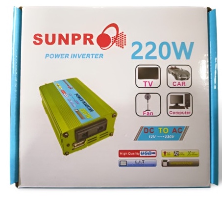 Jual COD Power Inverter Sunpro 220 WATT DC To AC 12V 220V High ...
