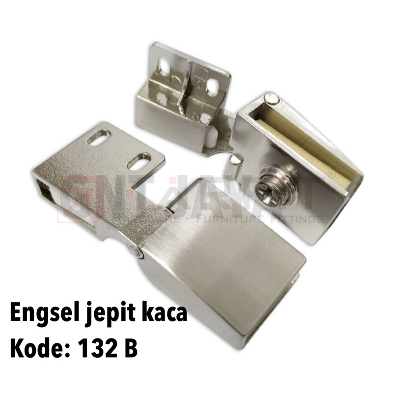 Jual 1 PASANG (2 pcs) engsel jepit pintu kaca lemari kayu glass door ...