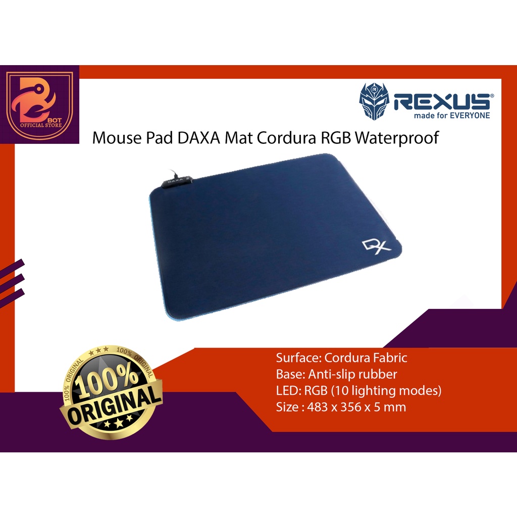 Jual Rexus Daxa Cordura Fabric RGB Gaming Mousepad | Rexus DAXA Mat ...