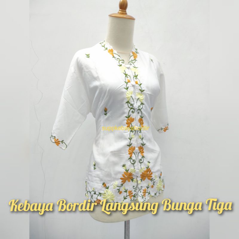 Jual Kebaya Bordir Langsung Bunga Tiga WND 22 | Shopee Indonesia