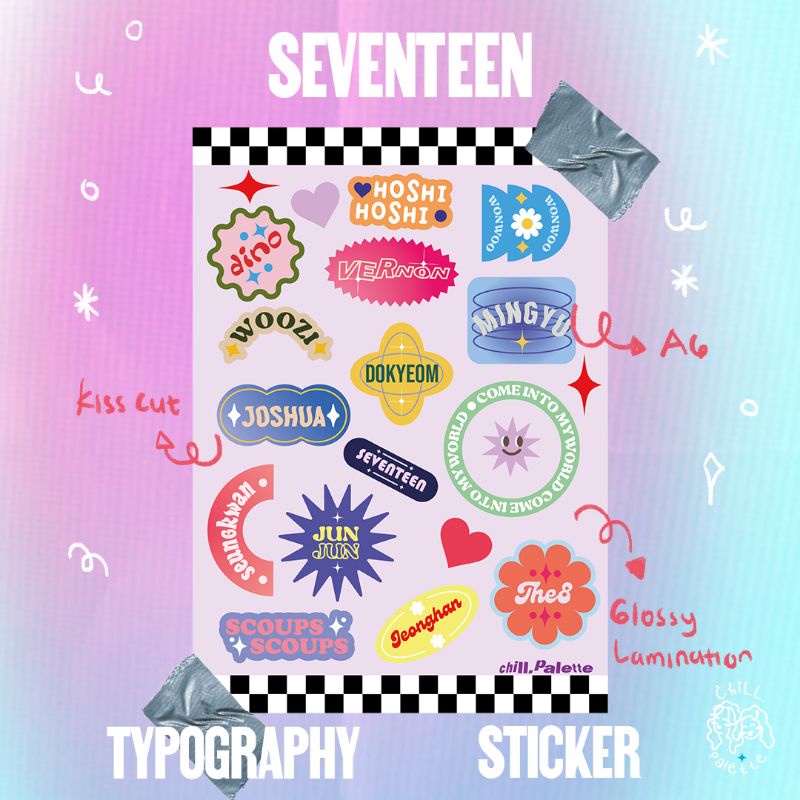 Jual SEVENTEEN TYPOGRAPHY DECO STICKER | Shopee Indonesia