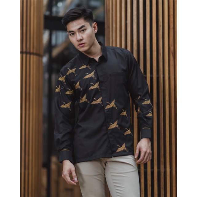 Jual Kemeja Bordir Pria NUC.ID Janu 01 (Hitam) | Shopee Indonesia