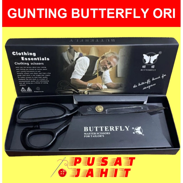 Jual Gunting Tailor Butterfly HITAM Gunting Bahan Kain ORIGINAL ...