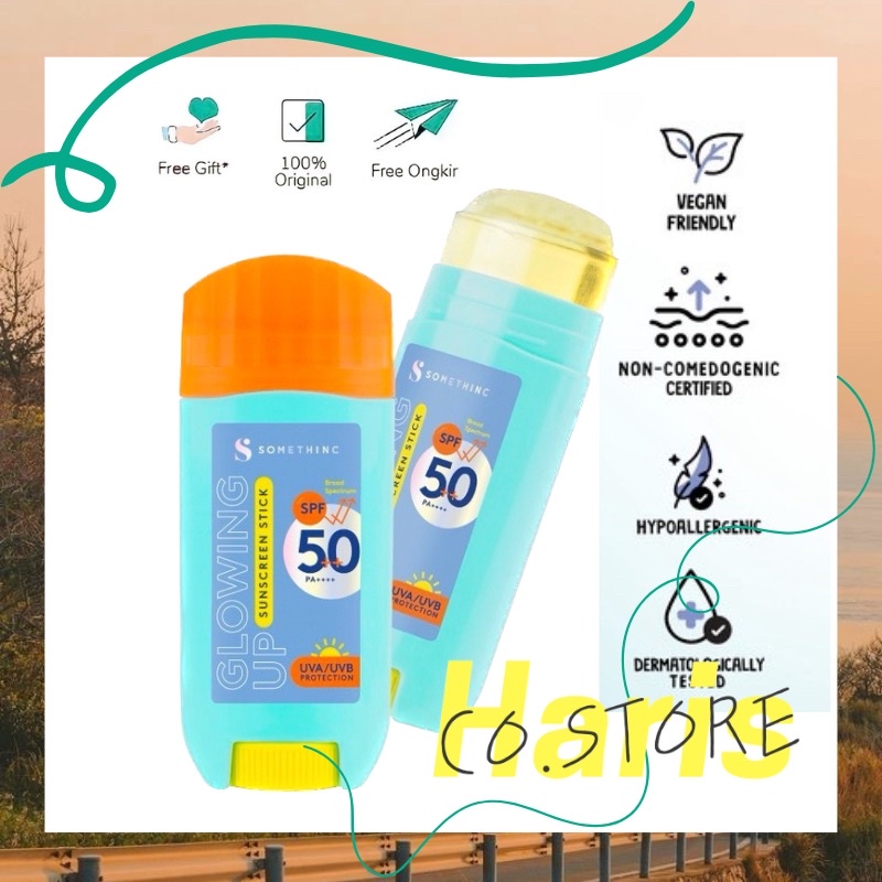 Jual SOMETHINC Glowing Up Sunscreen Stick SPF 50++ PA ++++ (Include +Bonus) | Shopee Indonesia