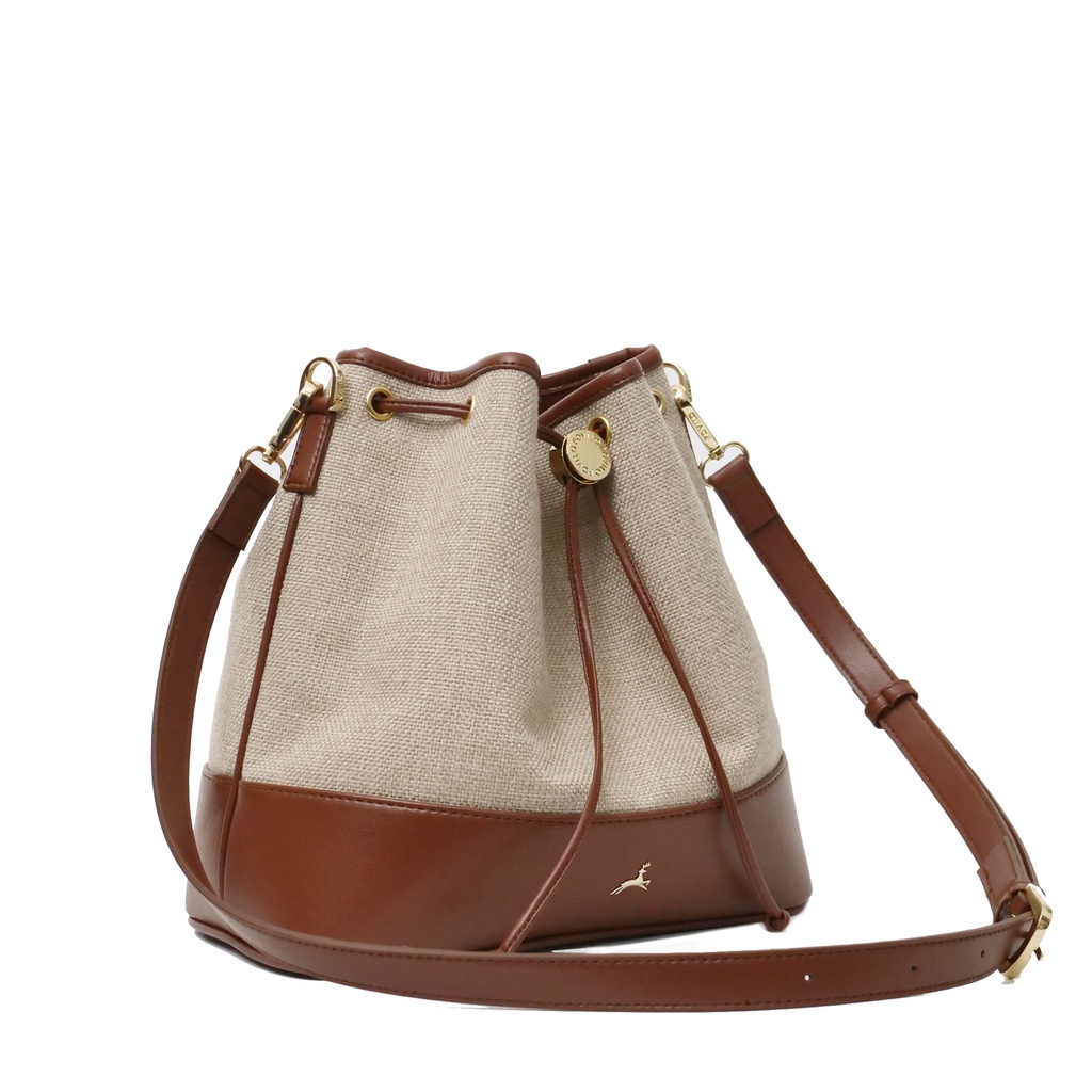 Jual POVILO PUSPA BUCKET BAG BEIGE | Shopee Indonesia