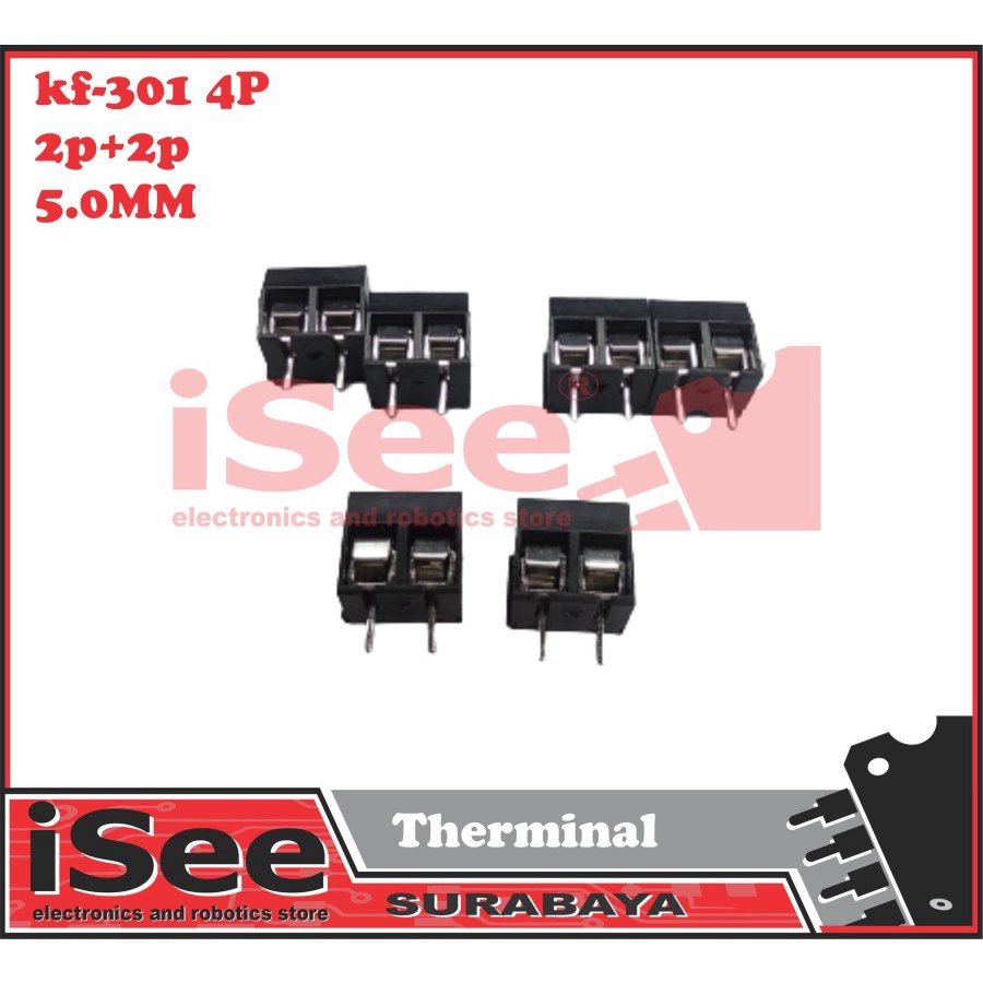 Jual Pin screw KF301-4P 2+2 4 pin 5.0mm connector konektor Terminal ...