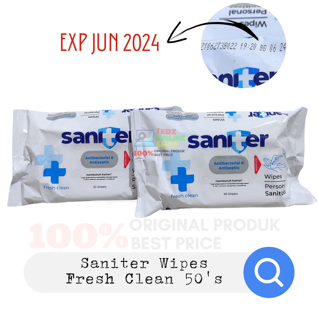 Jual Saniter Wet Wipes 50 Sheets | Shopee Indonesia
