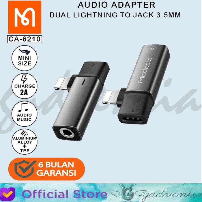 Jual MCDODO LIGHTNING AUDIO ADAPTER FOR IPHONE MUSIC HANDSFREE JACK 3..5MM | Shopee Indonesia